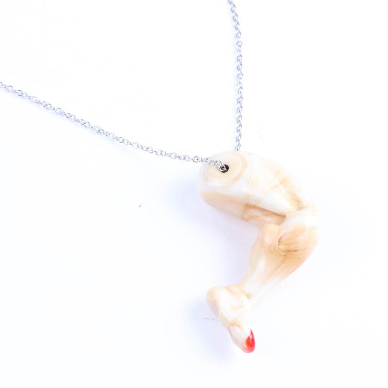 Tiny Leg Pendant | Contemporary Glass Jewellery | Venice - Sunset Yogurt